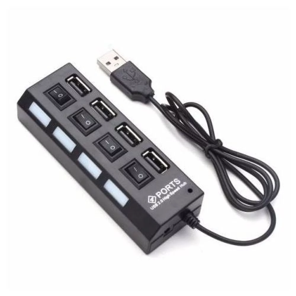 Rallonge 4 Ports USB 2.0 Hub - Noir